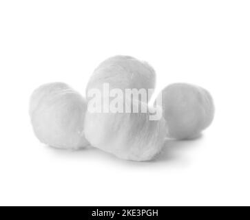 Soft cotton balls on white background Stock Photo - Alamy