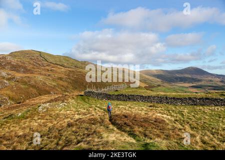 Looking along the long ridge of the Diffwys Mountain in the Rhinogydd ...