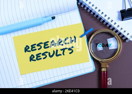 Text showing inspiration Research Results. Internet Concept findings of ...
