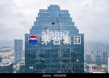 Aerial photos show the China Guizhou Moutai distillery (Group) Co.,Ltd ...