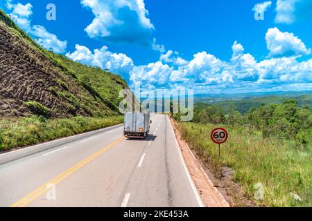 asphalt road in Brazilian nature in South America Stock Photo - Alamy