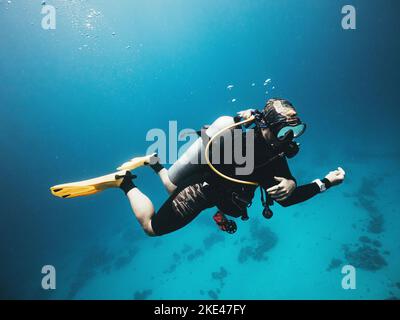 A fascinating shot from depths of the Red Sea and a scuba diver ...