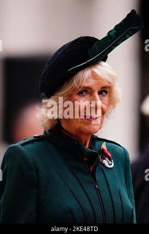 The Queen Consort, Patron of the Poppy Factory, during a visit to the ...