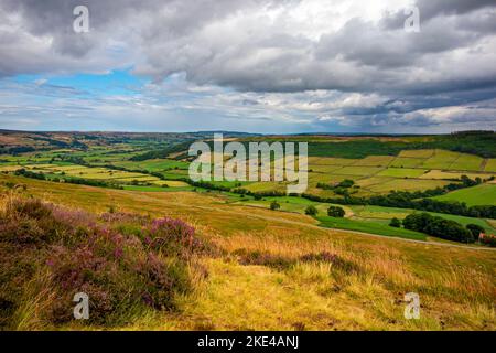 Stormy skies above Ainthorpe Rigg near Danby in the North York Moors ...