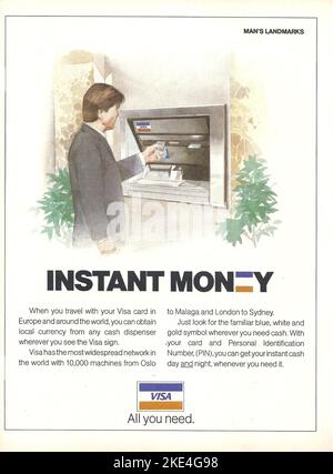 VISA credit card retro advertisement VISA advert Stock Photo - Alamy