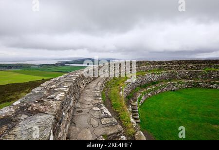 Ancient circular prehistoric Grianan of Aileach hilltop ring fort ...