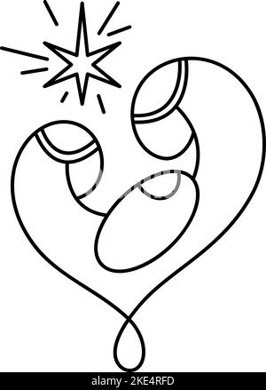 Church logo in continuous line drawing style. Line art of the church ...