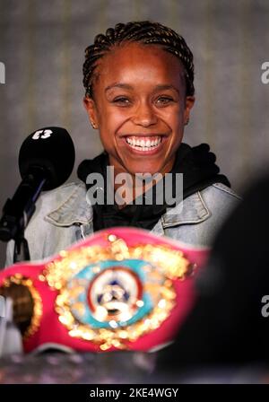 Natasha Jonas during a press conference at The Dorchester, London ...