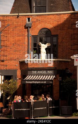 The Angel Inn, Highgate High Street, Highgate Village, London, UK. One ...