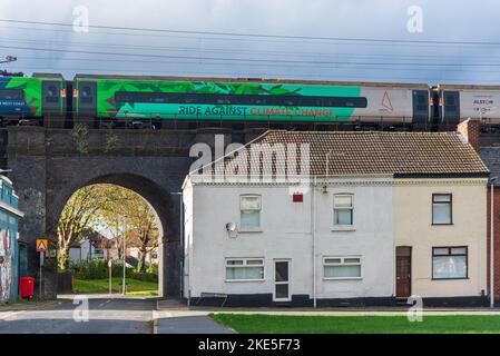 Avanti Pendolino Opportunity Climate train passing over the viaduct in ...