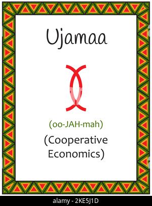 A card with one of the Kwanzaa principles. Symbol Umoja means Unity in ...