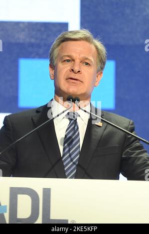 FBI Director Christopher Way attends Never Is Now - 2022 Anti ...