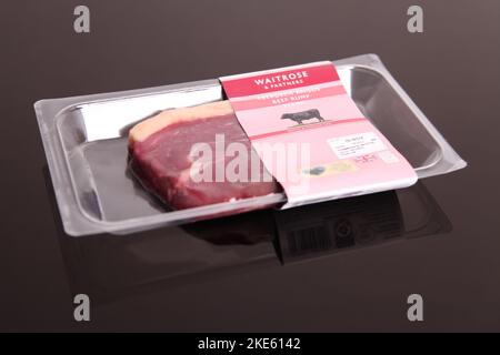 Waitrose Aberdeen Angus Beef Rump Steak in plastic packet vacuum sealed ...