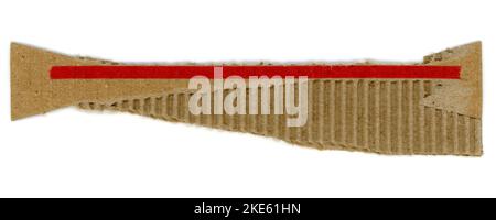 red easy open strip on corrugated cardboard packet Stock Photo - Alamy