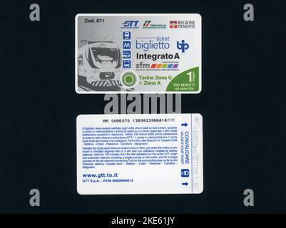 Local transport ticket in Turin Stock Photo - Alamy