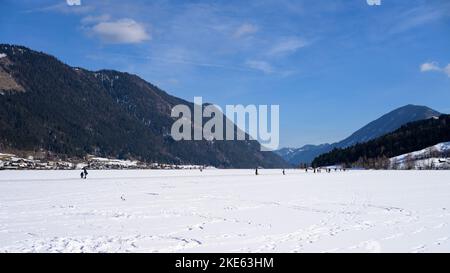 Weissensee, Austria - February 8, 2022: Lake Weissensee (Austria) on a ...