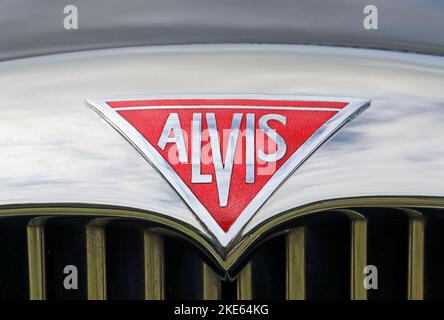 Alvis car badge on top of radiator Stock Photo - Alamy