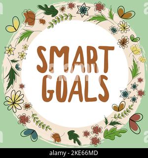 Text sign showing Smart Goals. Conceptual photo mnemonic used as a ...