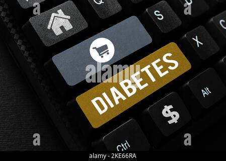 Text caption presenting Diabetes. Business concept any of various ...