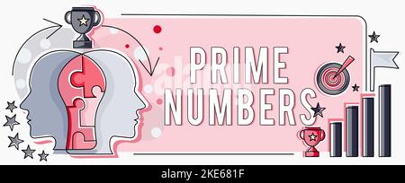 Text showing inspiration Prime Numbers. Conceptual photo a positive ...