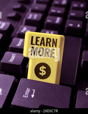 Writing displaying text Learn More, Word for Deepen knowledge of the ...