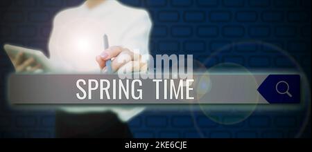 Writing displaying text Spring Time. Word Written on temperate season ...