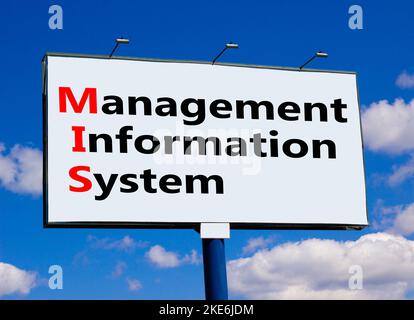 MIS management information system symbol. Concept words MIS management ...