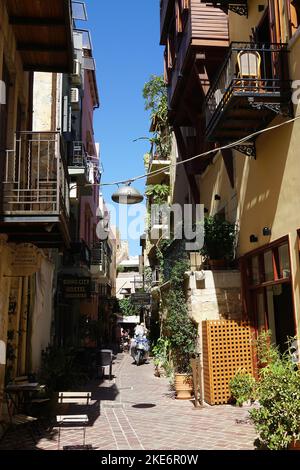 alley, downtown, Chania, Hania, Crete, Greece, Europe Stock Photo - Alamy