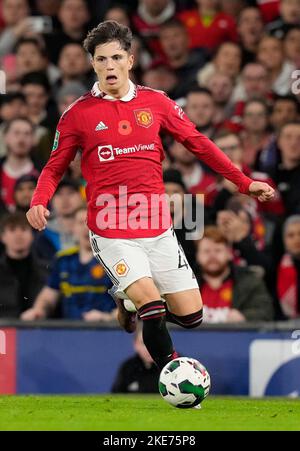 Alejandro Garnacho of Manchester United in action during the UEFA ...