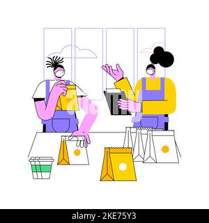 Restaurant preparing orders isolated cartoon vector illustrations Stock ...