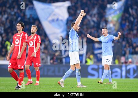Toma Basic of S.S. Lazio celebrates after scoring the goal of 1-0 ...