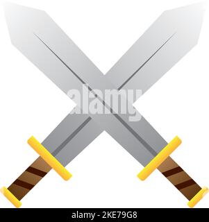Pair of sword weapons medieval icon Vector Stock Vector Image & Art - Alamy