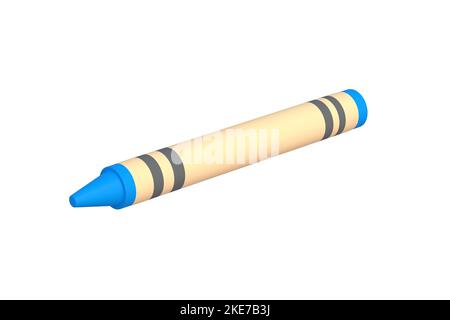 One wax crayon. Colorful pencil. Back to school concept. Preschool ...
