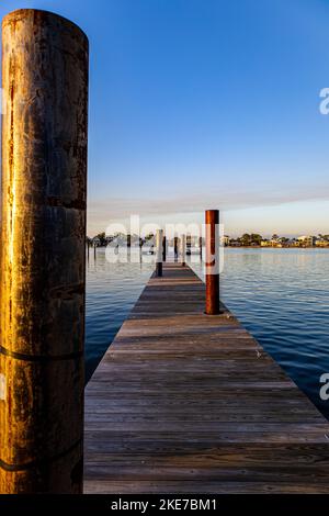 Empty Dock at Perdido Key in Late Autumn Stock Photo - Alamy