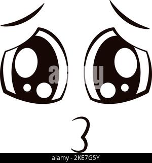 Isolated cute happy kissing facial expression Vector Stock Vector Image ...