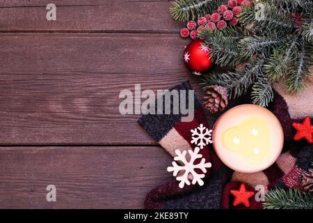 red christmas decor tree wood Stock Photo - Alamy