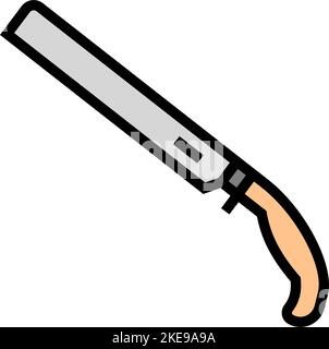 wet wood hand saw color icon vector illustration Stock Vector Image ...