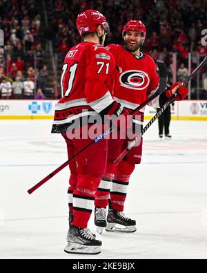 Carolina Hurricanes' Jordan Martinook (48) moves in on Montreal ...