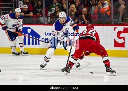 Edmonton Oilers' Zach Hyman plays during an NHL hockey game, Tuesday ...