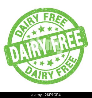 DAIRY FREE text written on red grungy stamp sign Stock Photo - Alamy