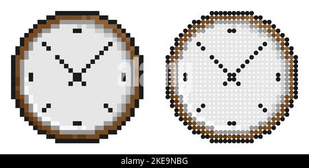 time wall clock game pixel art vector illustration Stock Vector Image ...