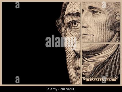 Banner with Portrait of U.S. president Alexander Hamilton Stock Photo ...