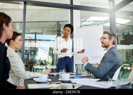 Bringing success into focus. a group of business colleagues meeting in ...