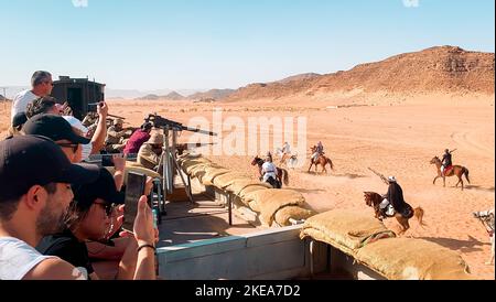 Wadi Rum, Jordan - 5th october, 2022: Tourist adventure ride experience ...