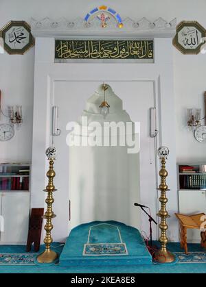 Mihrab (a niche in the wall indicating the direction of Mecca) in the ...
