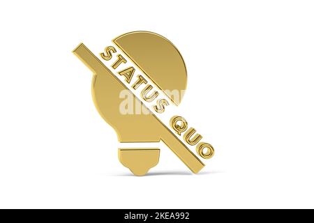 Golden 3d Status Quo icon isolated on white background - Translate: The ...