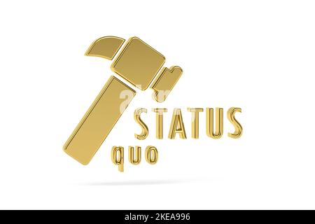 Golden 3d Status Quo icon isolated on white background - Translate: The ...