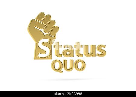 Golden 3d Status Quo icon isolated on white background - Translate: The ...