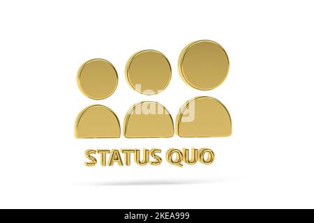 Golden 3d Status Quo icon isolated on white background - Translate: The ...