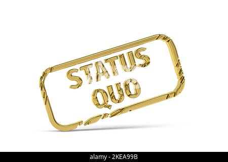 Golden 3d Status Quo icon isolated on white background - Translate: The ...